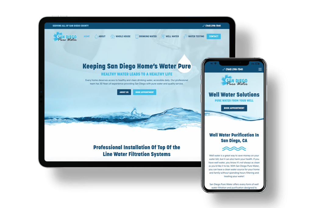 San Diego Pure Water HLM Website Portfolio San Diego Pure Water HLM Website Portfolio